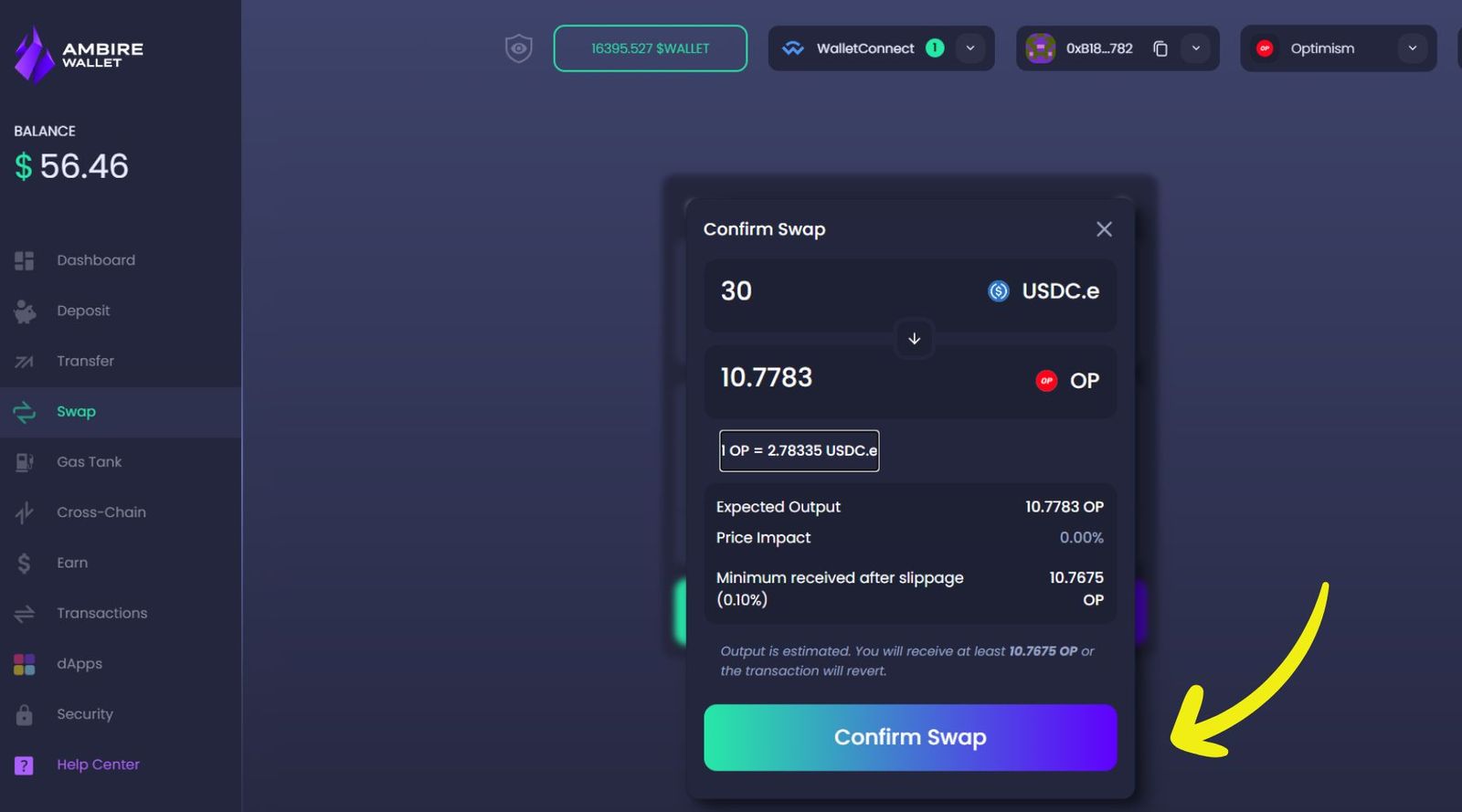 How to Swap Tokens with Ambire Wallet's Built-in Swap